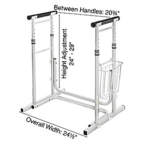 Essential Medical Supply Height Adjustable Standing Toilet Safety Rail with Foam Handles