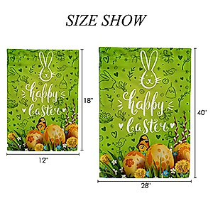 My Little Nest Seasonal Garden Flag Easter Golden Eggs Grass Flowers Double Sided Vertical Garden Flags for Home Yard Holiday Flag Outdoor Decoration Farmhouse Banner 12"x18"