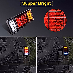 LIMICAR 40 LED Trailer Tail Lights Kit Waterproof with Reverse Turn Signal Brake Trailer Light For UTV UTE RV Camper Pickup Truck, Boat(2 Pack)