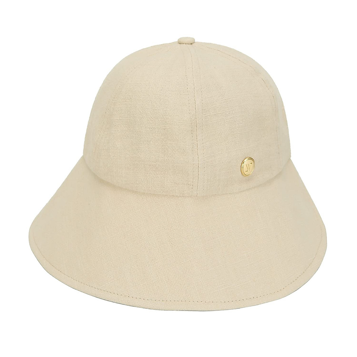 WHITE SANDS MOJA Linen Victorian Bonnet Hat Sun Cap, Foldable Summer Visor | New Katy | Beige