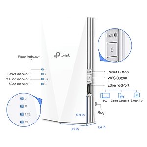 TP-Link OneMesh WiFi 6 Router AX1800 Smart WiFi Router (Archer AX21) – Dual Band Gigabit Router + TP-Link AX1500 WiFi Extender Internet Booster(RE500X), OneMesh WiFi 6 Range Extender