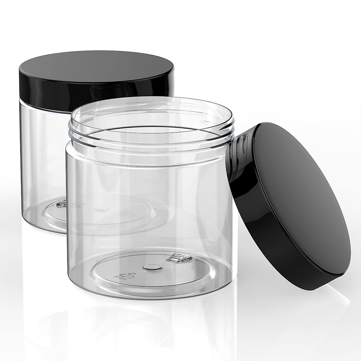 ZAVBE 4oz Container with Lids 50 Pack Clear Plastic Round Storage Jars Tall Height 6.2cm for Refillable Liquid and Solid Body butter