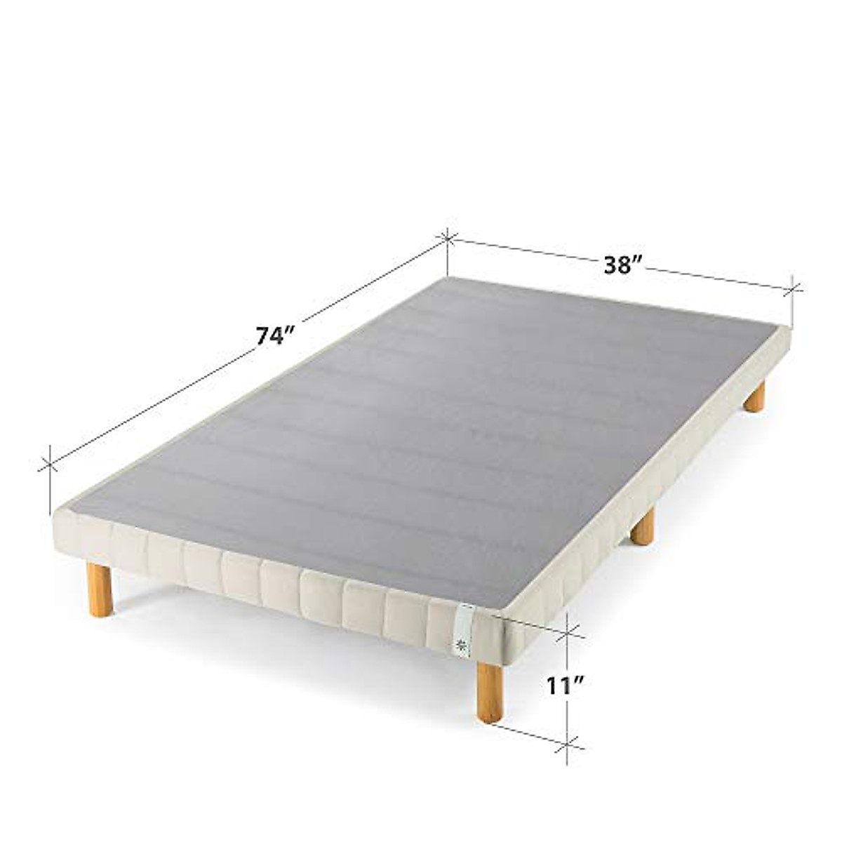 ZINUS GOOD DESIGN Award Winner Justina Metal Mattress Foundation, 11 Inch Platform Bed, No Box Spring Needed, Twin, Beige