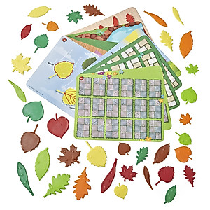 hand2mind Sensory Leaves Math Activity Set, Pattern Play, Shape Puzzle, Pattern Blocks Cards, Math Counters, Sorting Toy, Shapes for Toddlers, Counting Toy, Kindergarten Learning Activities