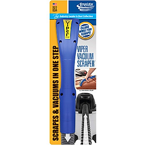 Oneida Air Systems Viper Vacuum Scraper® Ergonomic Textured Grip Wet/Dry Vac Attachment with Reversible Tungsten-Carbide Blade