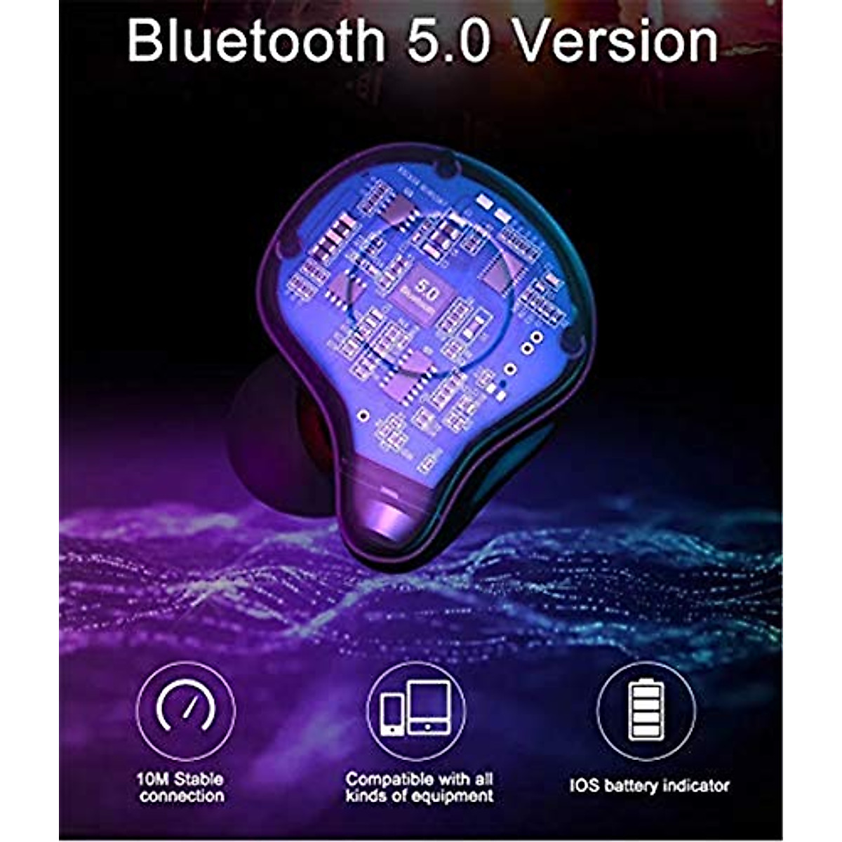 Tuanzi Sabbat E12 3D Clear Sound True Wireless Earphone Sport HiFi Stereo Earbuds Blutooth 5.0 TWS Stereo Earphones A week's Endurance with Built-in Mic Charging Case (Rock Coffee)