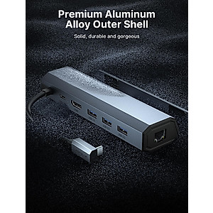 JSAUX Docking Station for Steam Deck/ROG Ally/Legion Go/MSI Claw, 6-in-1 Steam Deck Dock with HDMI 4K@60Hz, Gigabit Ethernet, 3 USB-A 3.0 and 100W Charge, Compatible with Steam Deck OLED-HB0603