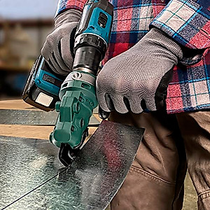 PacTool SS701 Snapper Shear - Sheet Metal Shears - Sheet Metal Cutter Drill Attachment - Cut Up to 18-Gauge Galvanized Steel, Aluminum, and Copper - Sheet Metal Tools - Carpenter Tools and Accessories