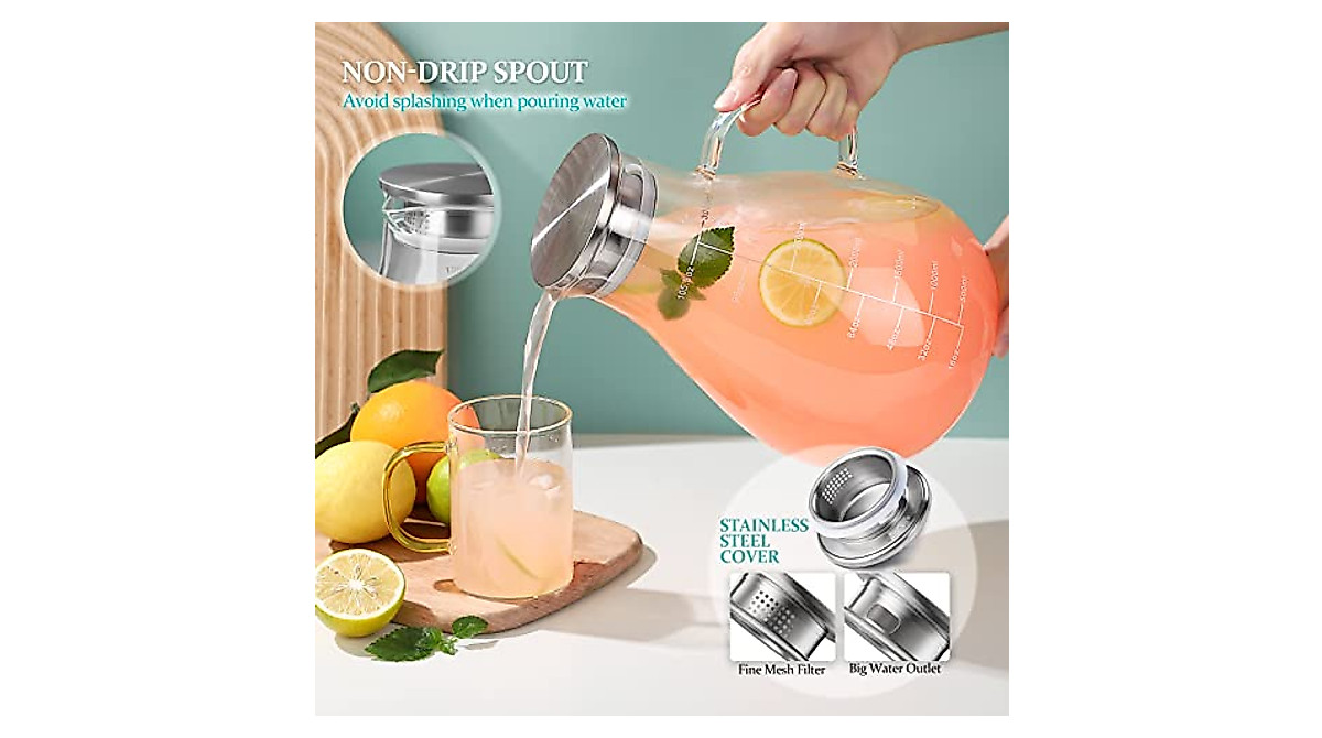 HOUSALE 1 Gallon Glass Pitcher - Durable & Easy to Clean