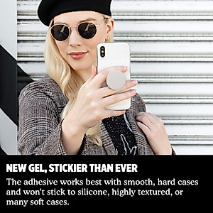 PopSockets Phone Grip with Expanding Kickstand, White on Black