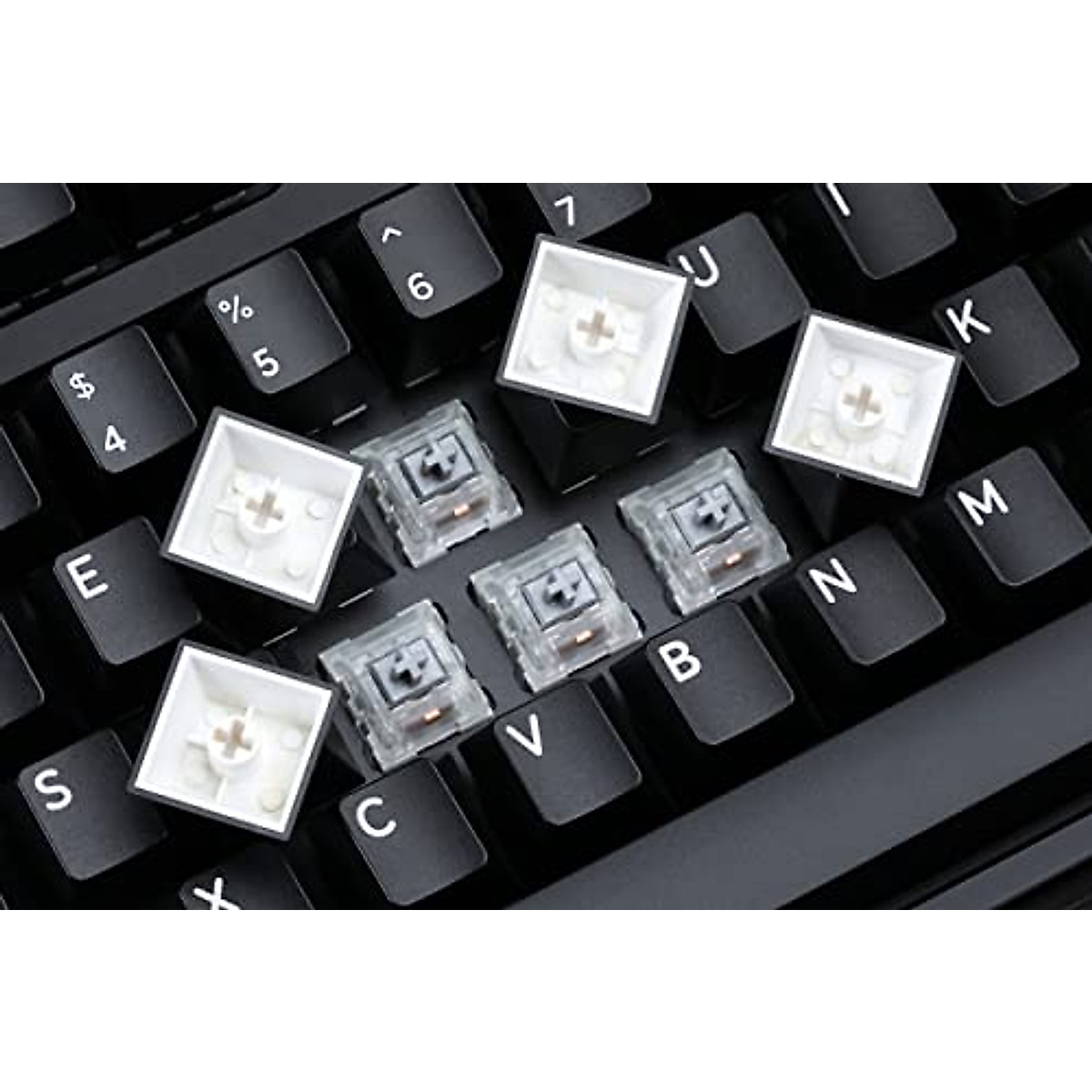 DROP DCX White-on-Black Keycap Set, Doubleshot ABS, Cherry MX Style Keyboard Compatible with 60%, 65%, 75%, TKL, WKL, Full-Size, 1800 layouts and More (White-on-Black)