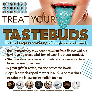 Custom Variety Pack Flavored Coffee for Keurig K-Cup Brewers, 40 Count