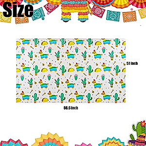 2 Pcs Cactus Llama Taco Table Cover Mexican Fiesta Theme Plastic Tablecloth Birthday Baby Shower Taco Night Party Decor Supplies