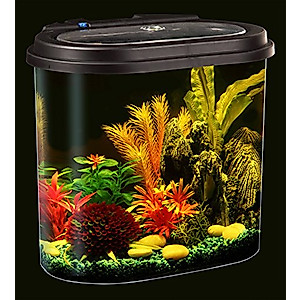 Koller Products AquaView 4.5-Gallon Aquarium Starter Kit with Full Filtration and LED Lighting - 7 Dazzling Colors to Select