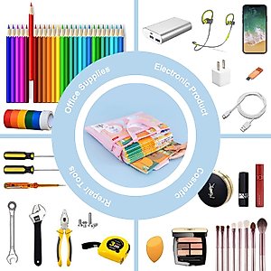 pendancy Mesh Zipper Pouch 11x13.7 in, Large Double Pocket Waterproof File Bag with Handle, A4 Size Foldable Document Storage for Puzzle Project/Cross Stitch/Travel/Office（Pink）
