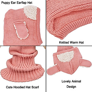 Bienvenu Toddler Hat Scarf Earflap Hoodie, Pink, One Size