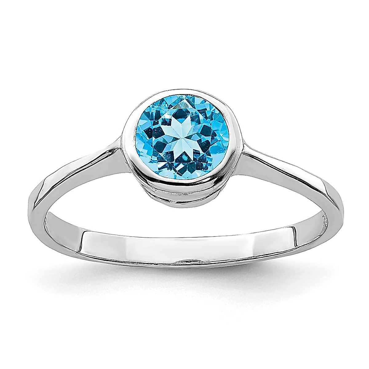 925 Sterling Silver Blue Topaz Ring Gemstone Fine Jewelry For Women Gifts For Her