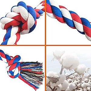 TUAHOO Dog Toys for Aggressive Chewers, Tough Rope Chew Toys for Medium Large Breed, 3 Feet 5 Knots Indestructible Rope Tug of War Dog Toy for Boredom, Teeth Cleaning