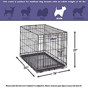 MidWest Homes for Pets Newly Enhanced Single & Double Door iCrate Dog Crate, Includes Leak-Proof Pan, Floor Protecting Feet , Divider Pane l & New Patented Features