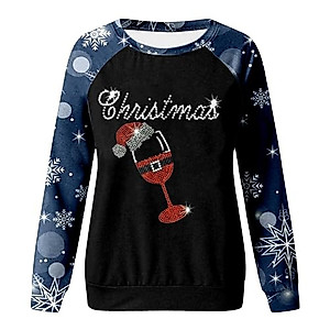christmas sweater turtleneck sweater dress christmas sweatshirts for women party tee raglan baseball soft t shirt blouses sweaters tunic tops ribbed knit boho western clothing for women overalls for