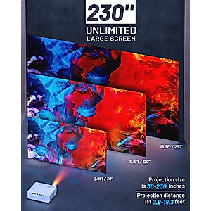 CLOKOWE Mini WiFi Projector for iPhone, HD Movie Projector with Synchronize Smartphone Screen, Native 1080P Portable Projector Include 100" Screen, Compatible with iOS/Android/TV Stick, and HDMI/USB