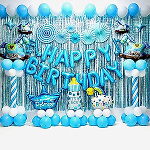 BRAVESHINE 3.2 ft x 8.2 ft Tinsel Foil Fringe Curtains Metallic Photo Booth Backdrops Party Supplies for Birthday Wedding Christmas Bridal Bachelorette Holiday Decorations - 2 Navy Blue + 2 Pure Gold