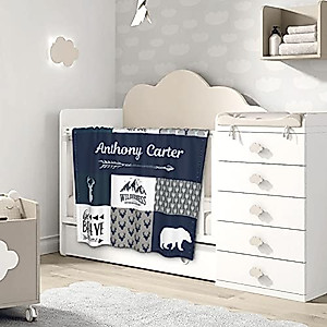 Personalized Baby Blankets For Boys And Girl Custom Baby Blanket For Girls Boys Personalized Baby Blanket With Name Woodland Baby Blankets And Hat Personalized Blankets For Kids Customized Blankets