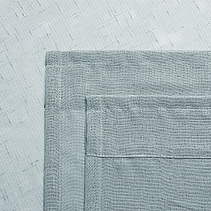 Spa Linen Sheer Curtain Panel Pairs 84 Inches Long with Grommets/Eyelets Rustic Window Treatment Drapery Sets for Living Room Bedroom Farmhouse, 54"x84", 2 Panels