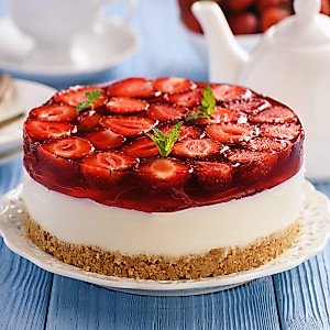 Classic Cuisine Springform Cheesecake Pan with Lid-10 Bakeware Nonstick Baking Travel Friendly Snap-on Lid-Anti Warping Carbon Steel, white