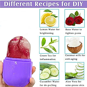 Purple Mini Beauty Face Ice Roller - Reusable Silicone Mold for Eye, Neck & Face Skin Care