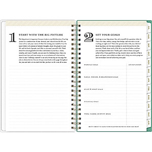 Blue Sky Day Designer for 2023-2024 Academic Year Weekly and Monthly Planner, 5' x 8', Frosted Flexible Cover, Wirebound, Palms (137892-A24)