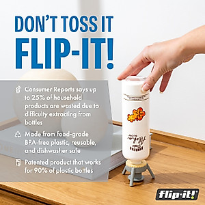 Flip-It! 2-Pack Premium Bottle Emptying Kit – No more wasted product - Fits most plastic bottles – Get out every drop of Shampoos, Lotions, & More – 2 Base Caps, 6 Adapters – Pastel Color Edition