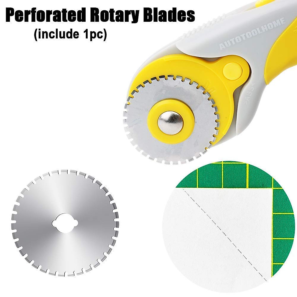 5 Pack 45mm Crochet Edge Skip Blade Perforated Rotary Blades for Paper Perforating Fleece Fabric Scrapbooking
