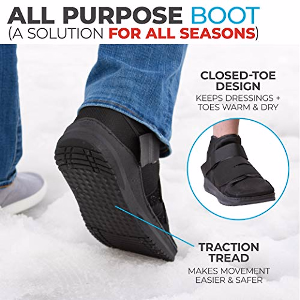 BraceAbility Closed Toe Medical Walking Shoe - Lightweight Surgical Foot Protection Cast Boot with Adjustable Straps, Orthopedic Fracture Support, and Post Bunion or Hammertoe Surgery Brace (M)