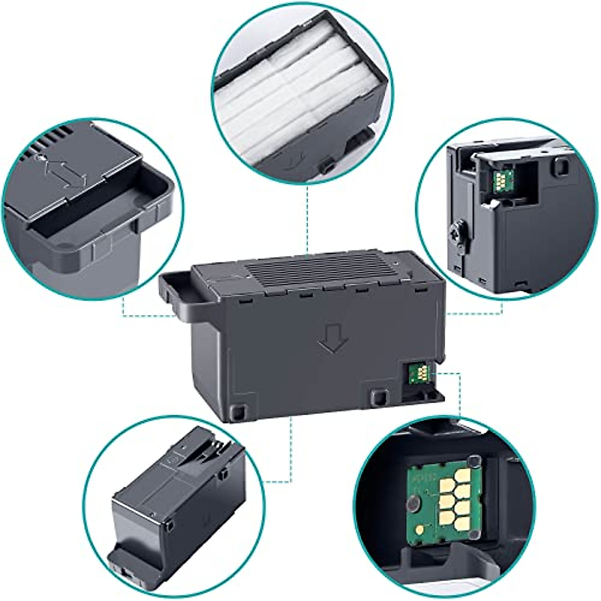 Hosaam C9345 Ink Maintenance Box Replacement for WF-7840 ET-16650 ET-16600 ET-8550 ET-5850 ET-5880 ET-8500 WF-7820 WF-7310 ET-5800 EC-C7000 ST-C8000 ST-C8090 Printers (C12C934591/PXMB9/C9345)(2 Packs)