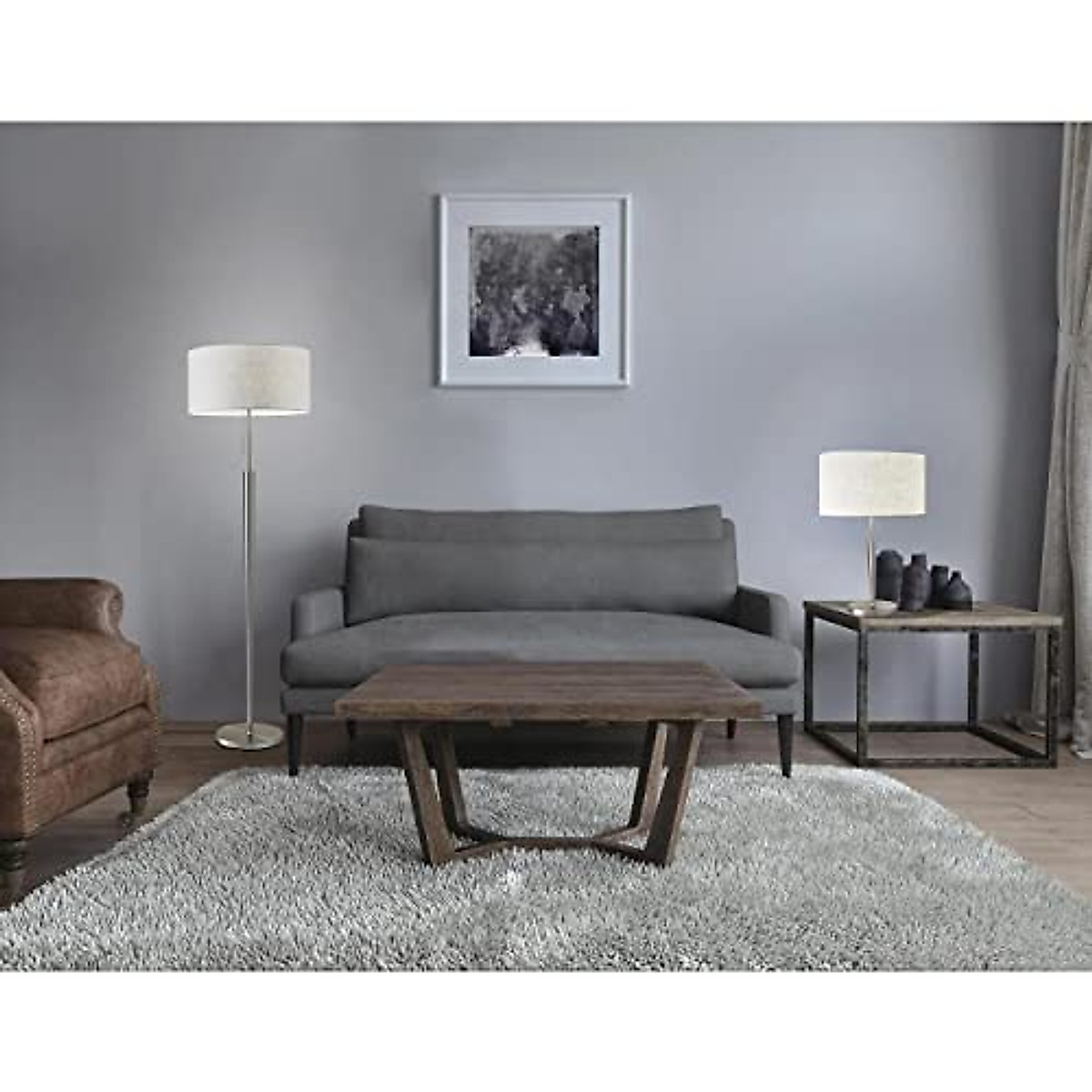 Adesso 3456-22 Hayworth Table Lamp, 22 in., 150W Incandescent/ 150W CFL, Brushed Steel, 1 Table Lighting