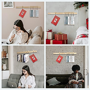 LIFVEAN Hanging Shelves for Wall - Wood Modern Bookshelf Bookmarks Rope Hanging Shelves Unique Bookshelf - Surprises for Book Lovers, Friends, Colleagues and Classmates