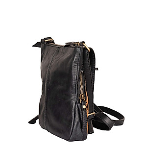 Mona B Western Genuine Cowhide Leather Style Inspired Canvas Handbag for Women | Zipper Tote Bag | Crossbody Bag | Stylish Vintage Bags Women (Brown-Hailey)