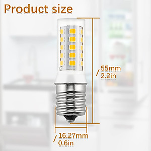 PANDEELS 5304517886 KEID28A KEL2811 Refrigerator Bulb, KEID28M E17 3W LED Freezer Light Bulbs Replaces KEI D28A, KEI D28M, KEL 2815, 5304498578, 241552807, 297114000 (AC100-130V,Pack of 2)