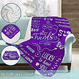 Bonsai Tree for Women, Friendship Gifts for Women, Best Friend for Women Blanket, Birthday Gifts Gift for Women BBF, Friends Blanket Female, 50”x60” Purple