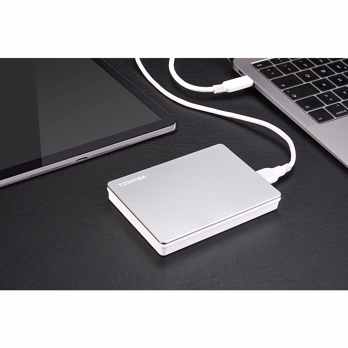 Toshiba Canvio Flex 2TB Portable External Hard Drive USB-C USB 3.0, Silver for PC, Mac, & Tablet - HDTX120XSCAA