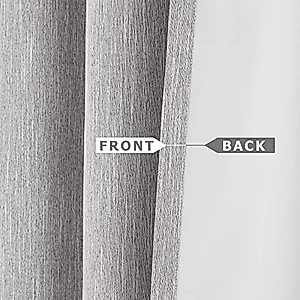 Melodieux Elegant Cotton Room Darkening Blackout Curtains for Living Room Bedroom Thermal Insulated Grommet Drape, 52 by 96 Inch, Grey (1 Panel)