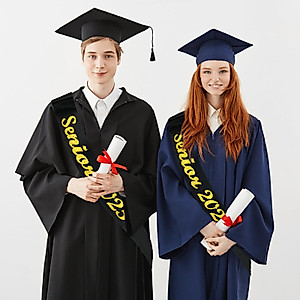 Generic 12 Pcs Black Senior 2025 Sash with Gold Glitter Letters - Senior Sashes Class of 2025, Celebration Graduation sash, Senior Cheer Sash, Class Competition Sashes, Graduation Party Supplies