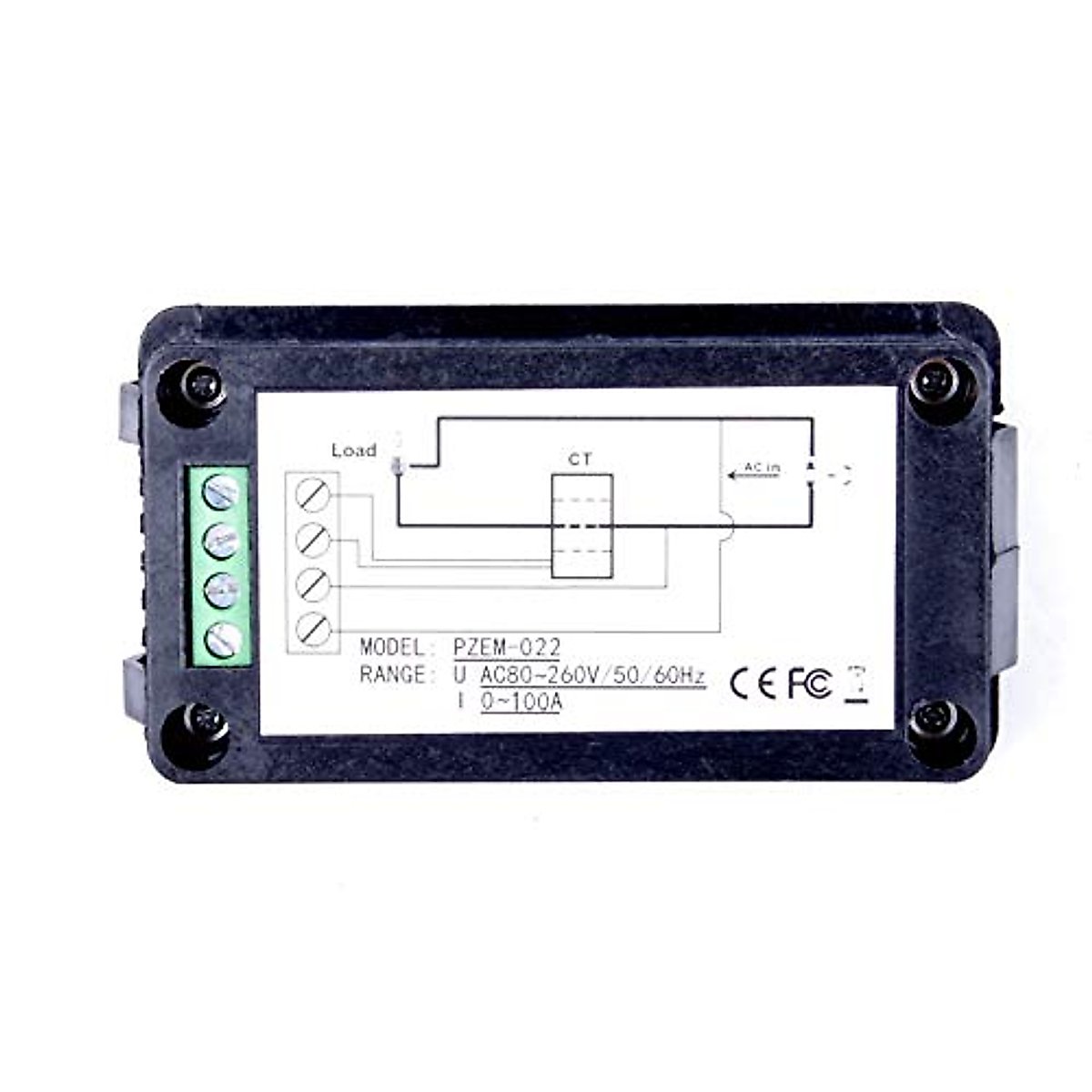 KNACRO AC 80V-260V Current Voltage Amperage Power Energy Panel Meter LCD Digital Display Ammeter Voltmeter Multimeter (100A(Current CT))