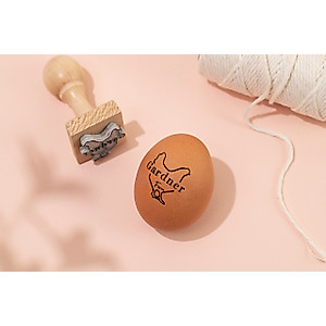 Stamp by Me | Egg Stamp | Chicken Egg Wooden Stamps | Personalized Rubber Stamper for Fresh Eggs | Custom Stamping | Egg Labels | Farm Stamp | Self Inking | Black Ink | Unique Designs| Mini Logo Stamp