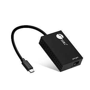 SIIG USB-C to Fiber Optic Adapter, 1000Base-SX/LX Compatible, Full/Half Duplex, Wake-on-LAN, LPM Power Saving