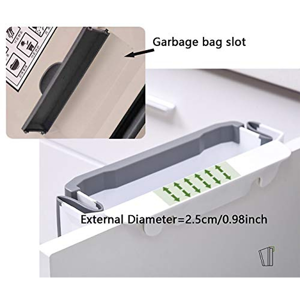 Hanging Trash Can for Kitchen Cabinet Door 2.4 Gallon Kitchen Collapsible Trash Can Small Compact Garbage Can Attached to Cabinet Car Bedroom Bathroom