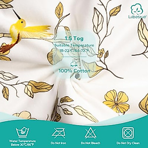 LILBESTIE Toddler Sleep Sack with Feet, 1.5 TOG Sleep Sack with Legs, Baby Wearable Blanket Sleeveless Cotton Baby Sleeping Bag 2T-3T - Bird L