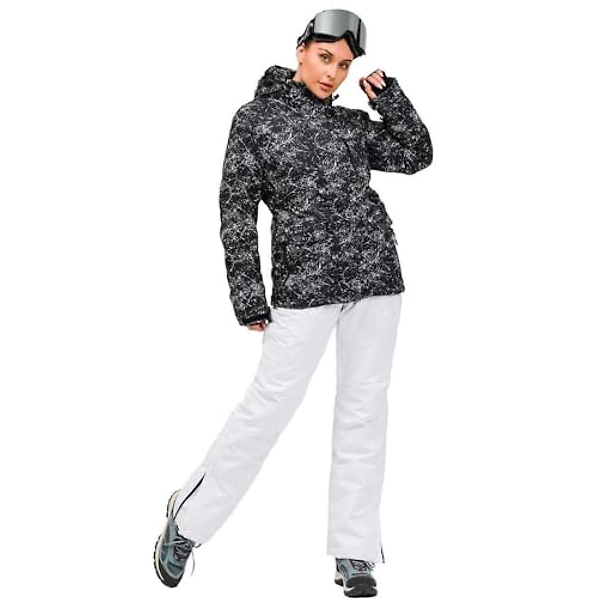 RIUIYELE Women's Ski Jackets and Pants Set Waterproof Insulated Snowsuit Winter Warm Skisuit Fashion Snowboarding Snow Coat (style1,M)