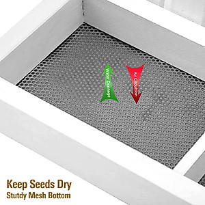 Solution4Patio White Swing Wild Bird Feeder for Outside, Metal Mesh Bottom, Cute Bench Bird Feeder or Squirrel Feeder for Yard, Porch Decoration, Large Capacity, Easy to Fill & Clean, #8455